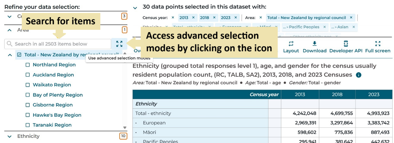 Aotearoa Data Explorer user guide | Stats NZ