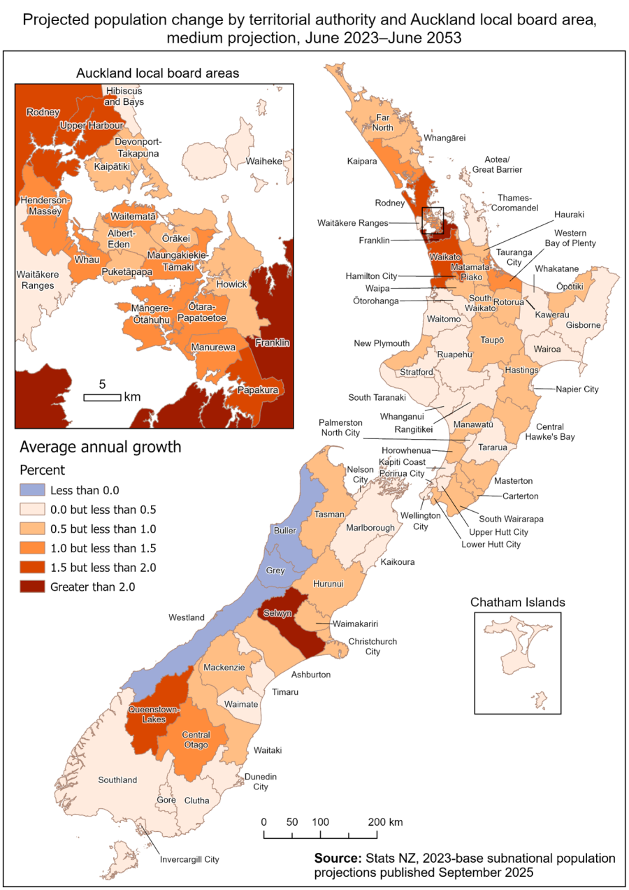Subnational population projections: 2023(base)–2053 | Stats NZ